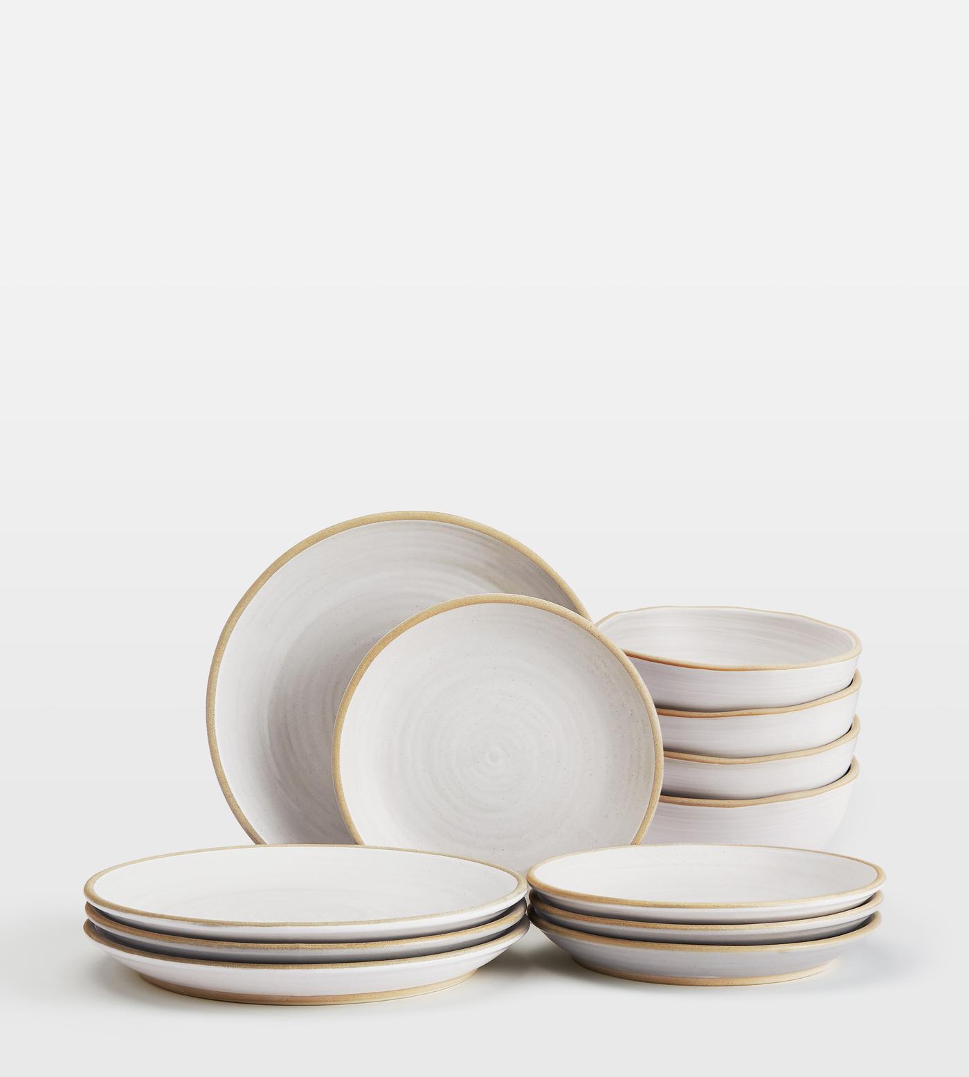 Morley 12 Piece Dinnerware Set, White