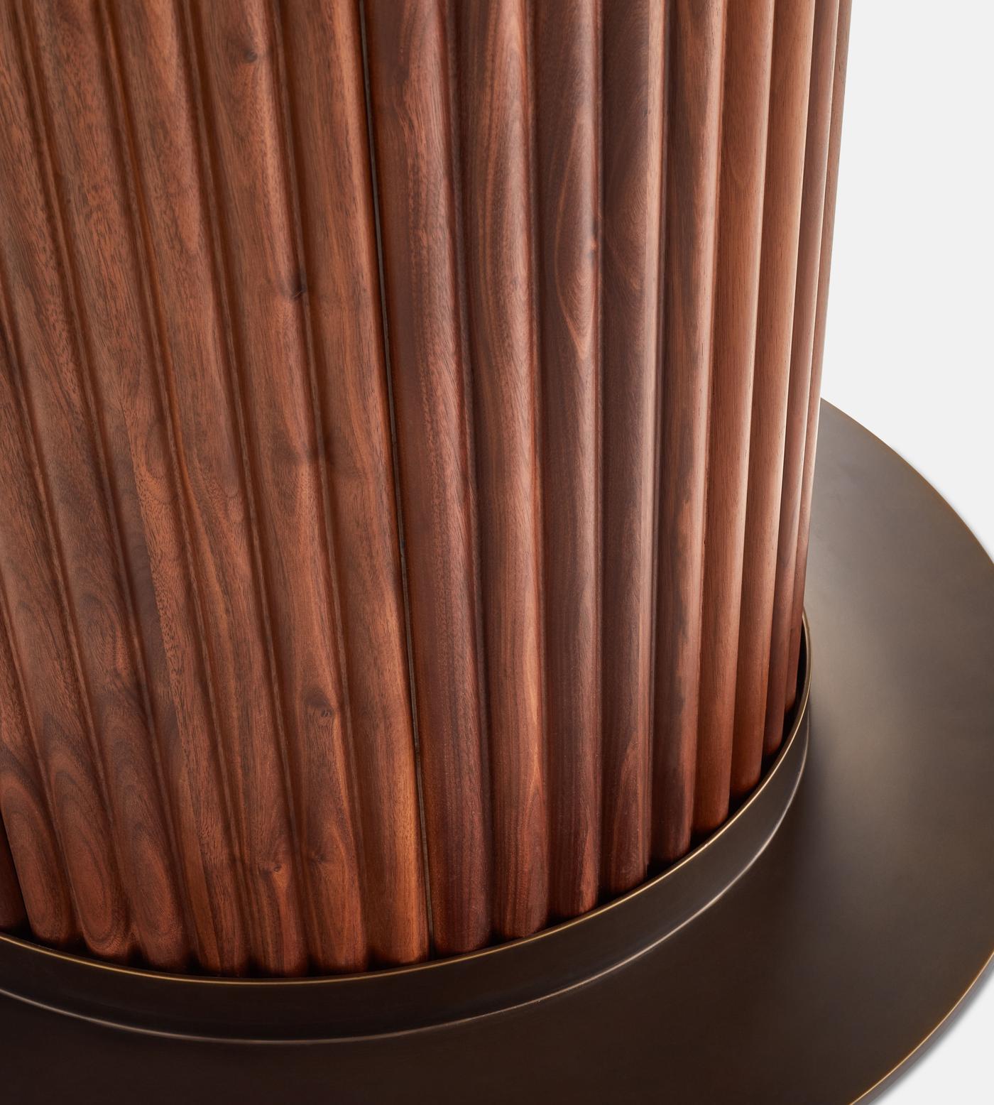 Murcell Oval Dining Table, Dark Emperador Marble