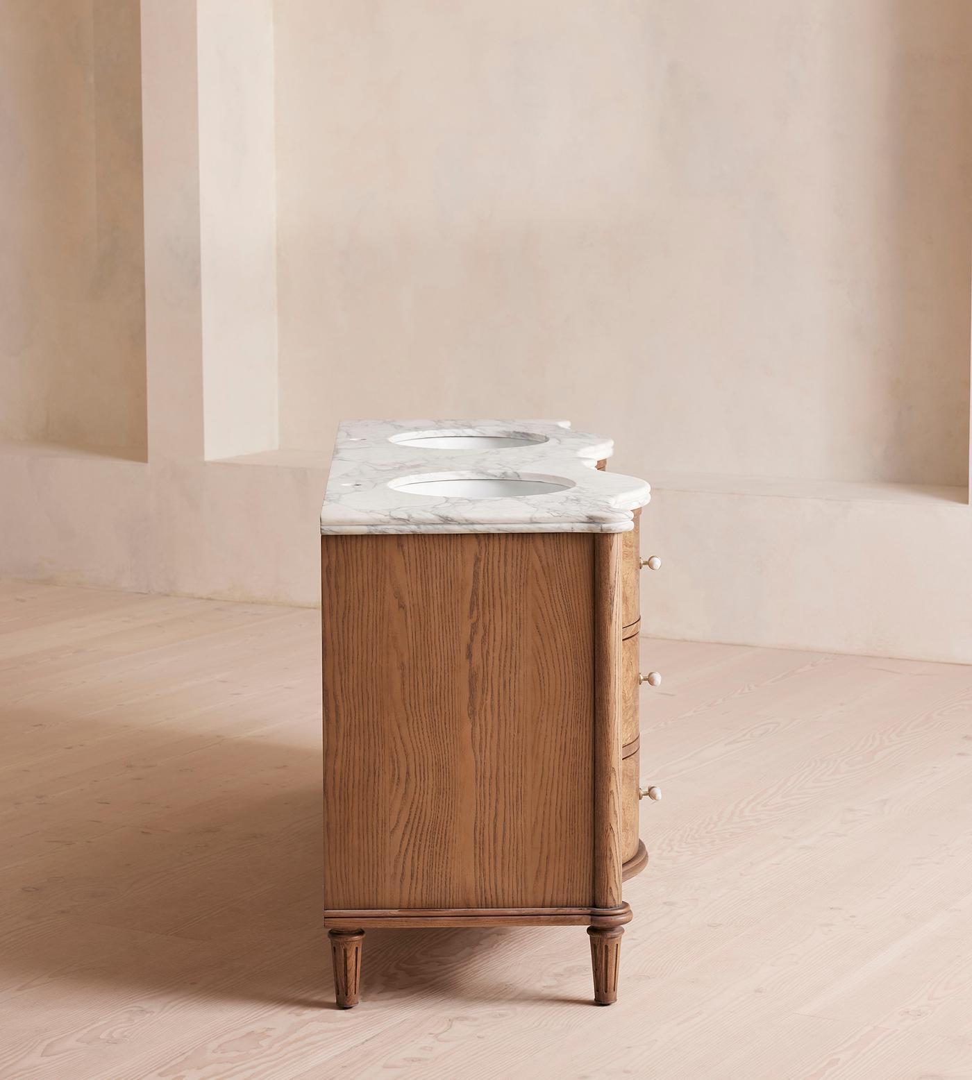 Valerie Double Vanity, Arabescato Marble - Soho Home