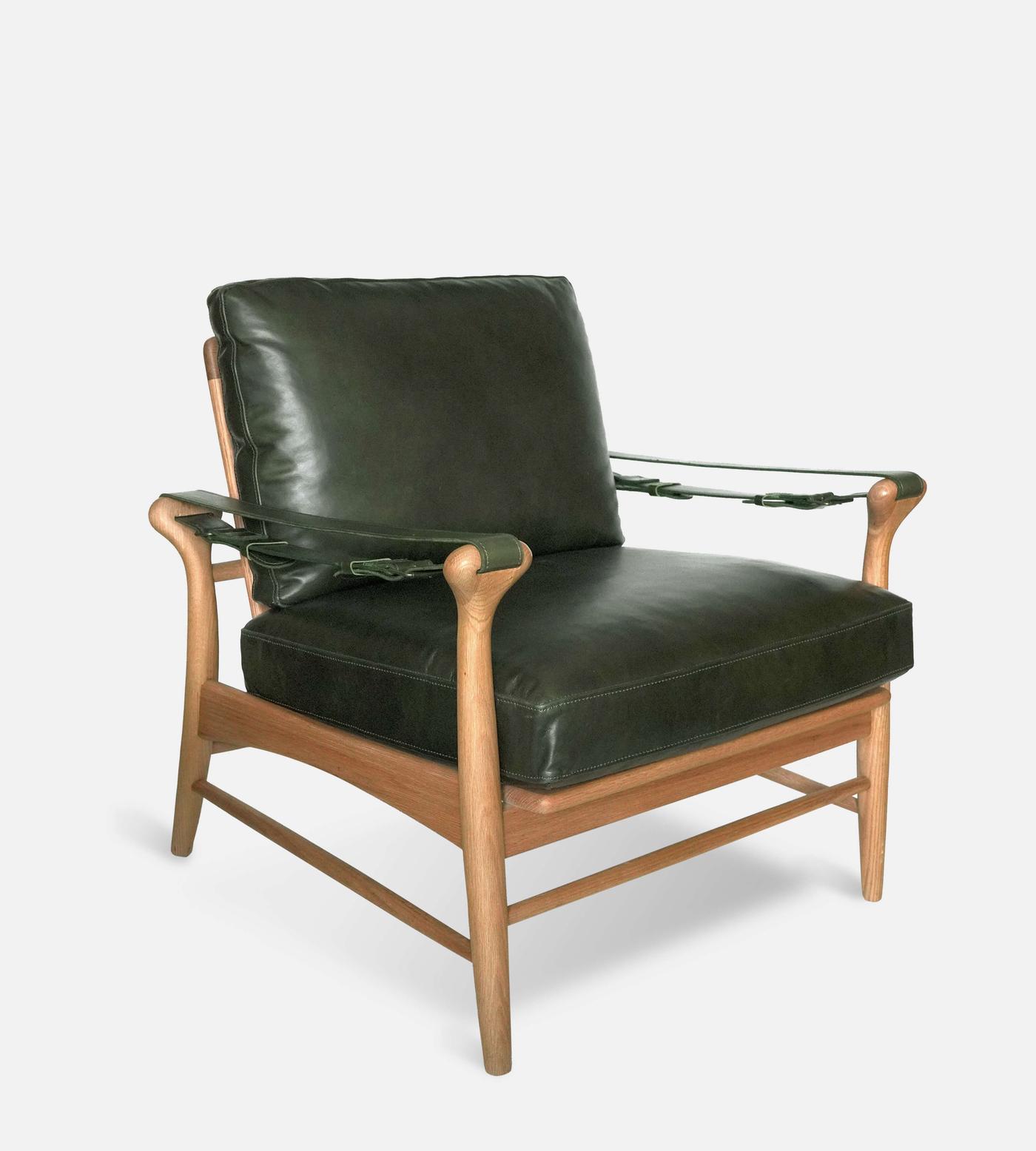Campden Arm Chair in Avocado Leather | Arm Chairs | Soho Home