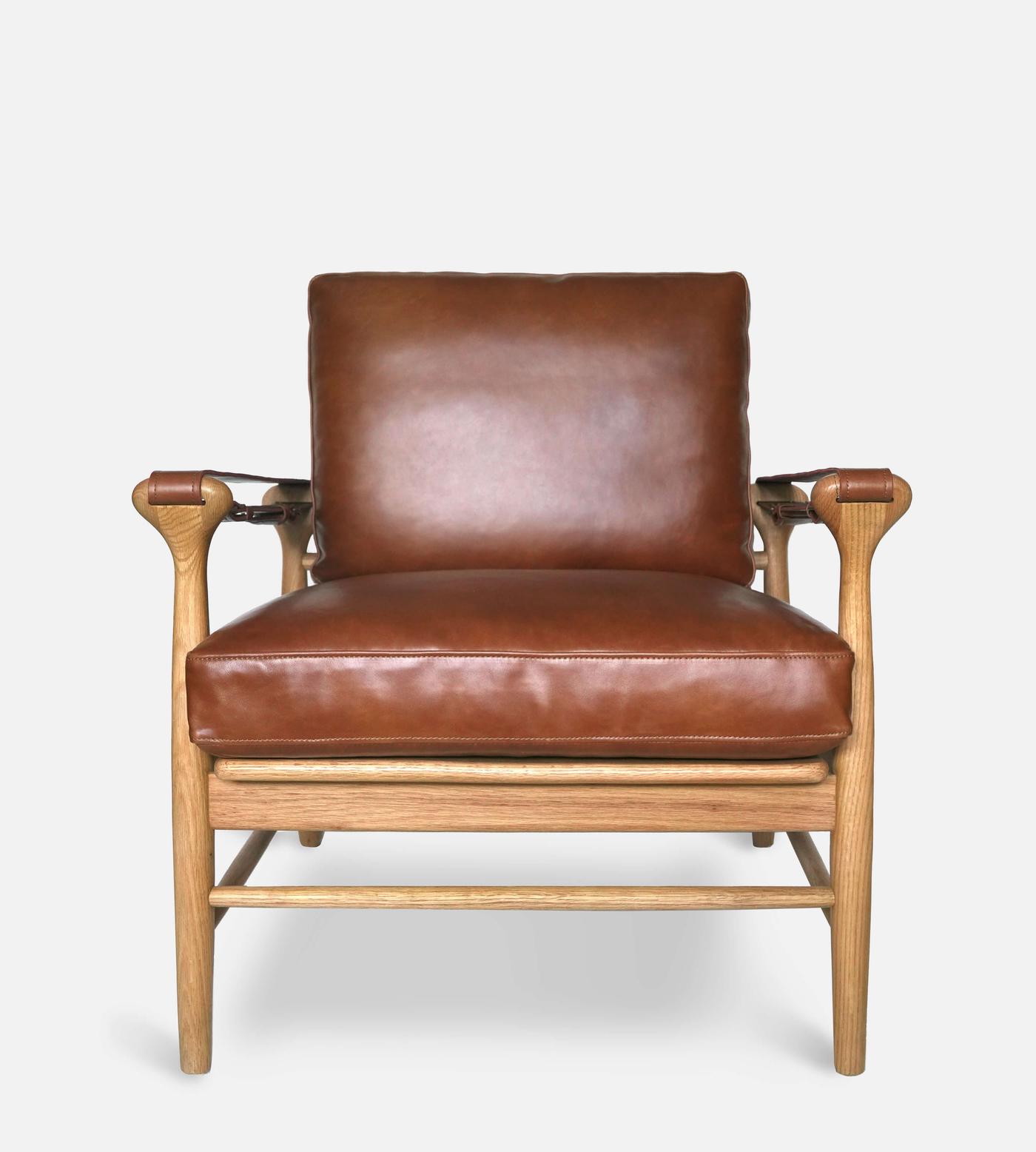 Campden Arm Chair Tan Leather | Leather Armchairs | Soho Home