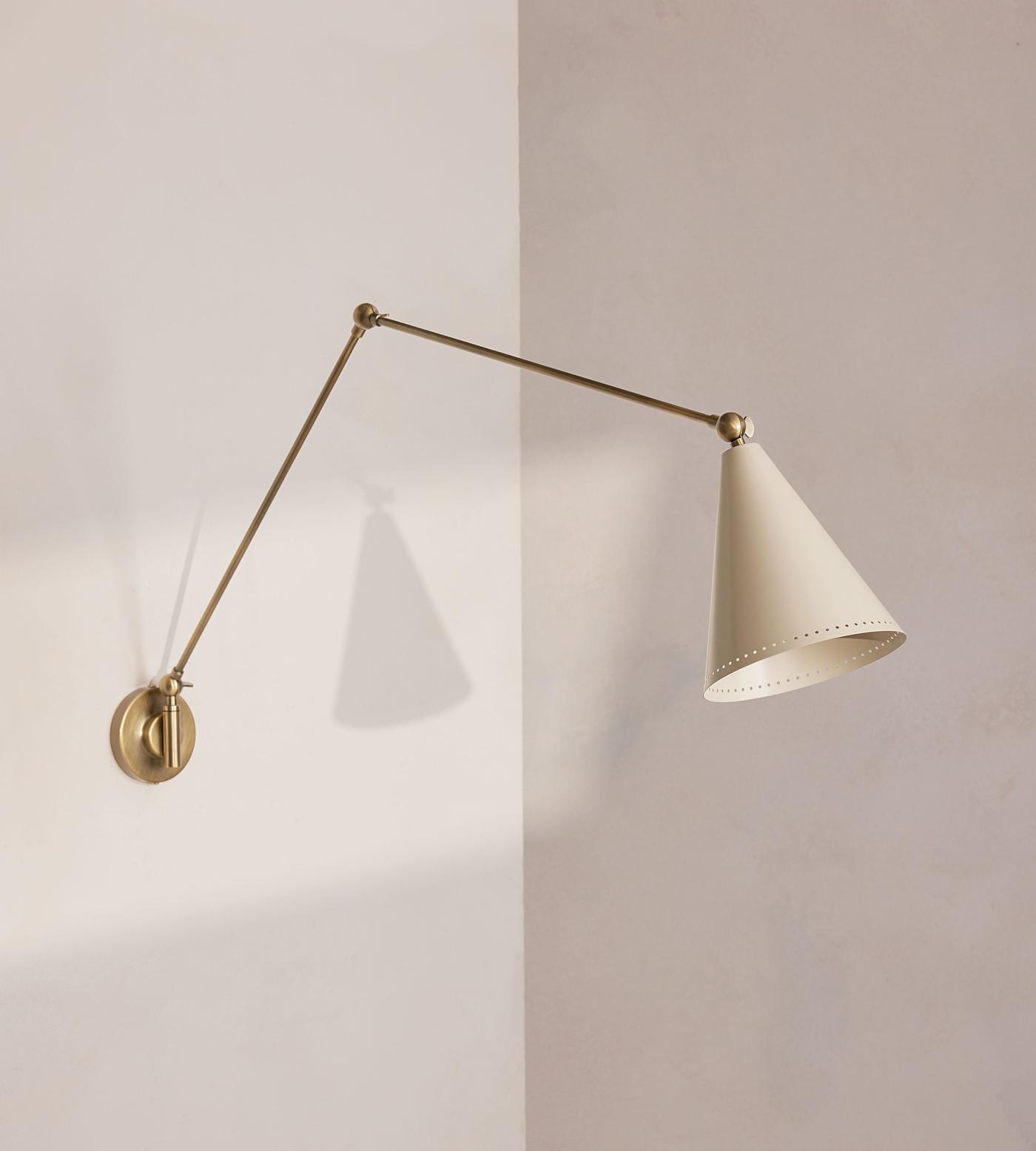 Vincent Wall Light, Cream Shade, US