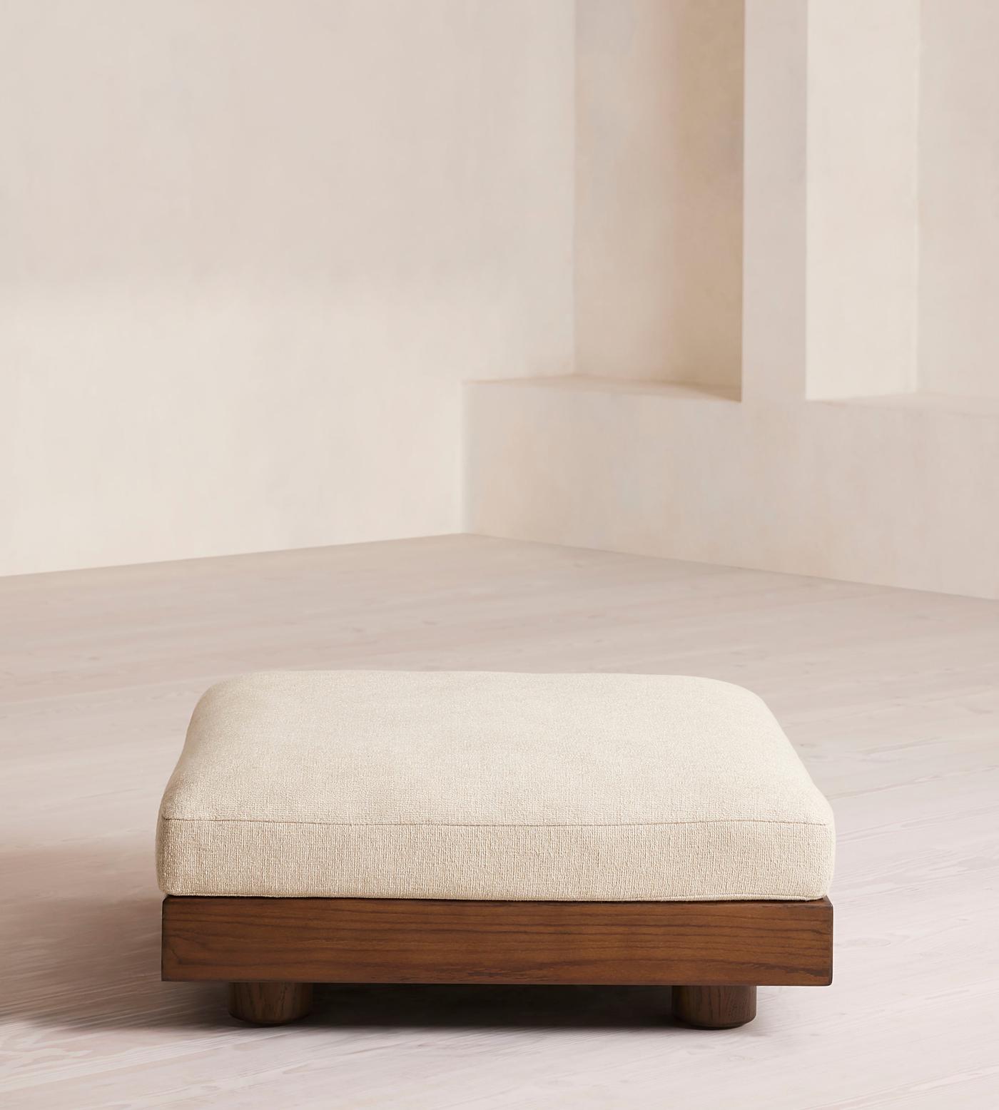 Truro Ottoman, Textured Linen, US