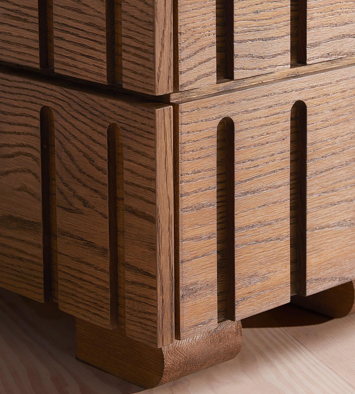 Athens Bedside Table, Travertine