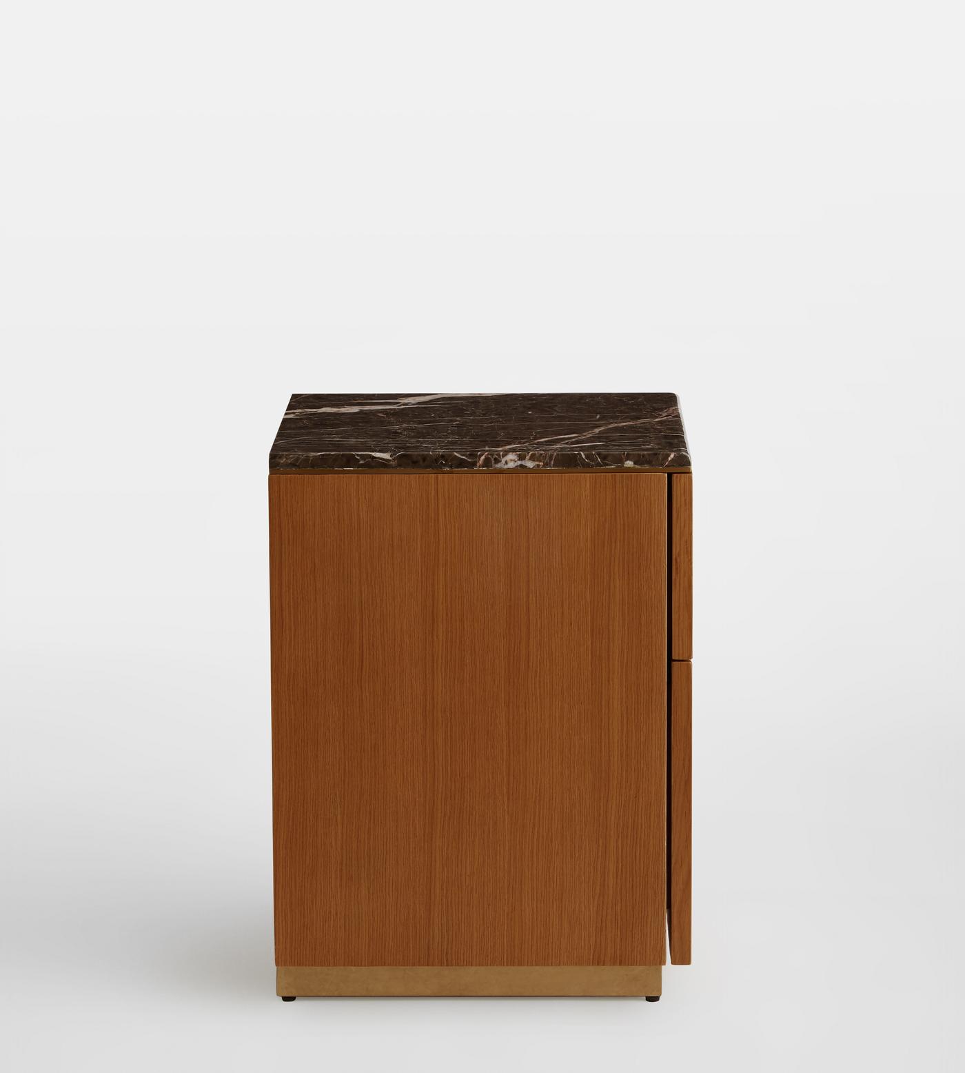 Arches Bedside Table, Griseo Rosa Marble