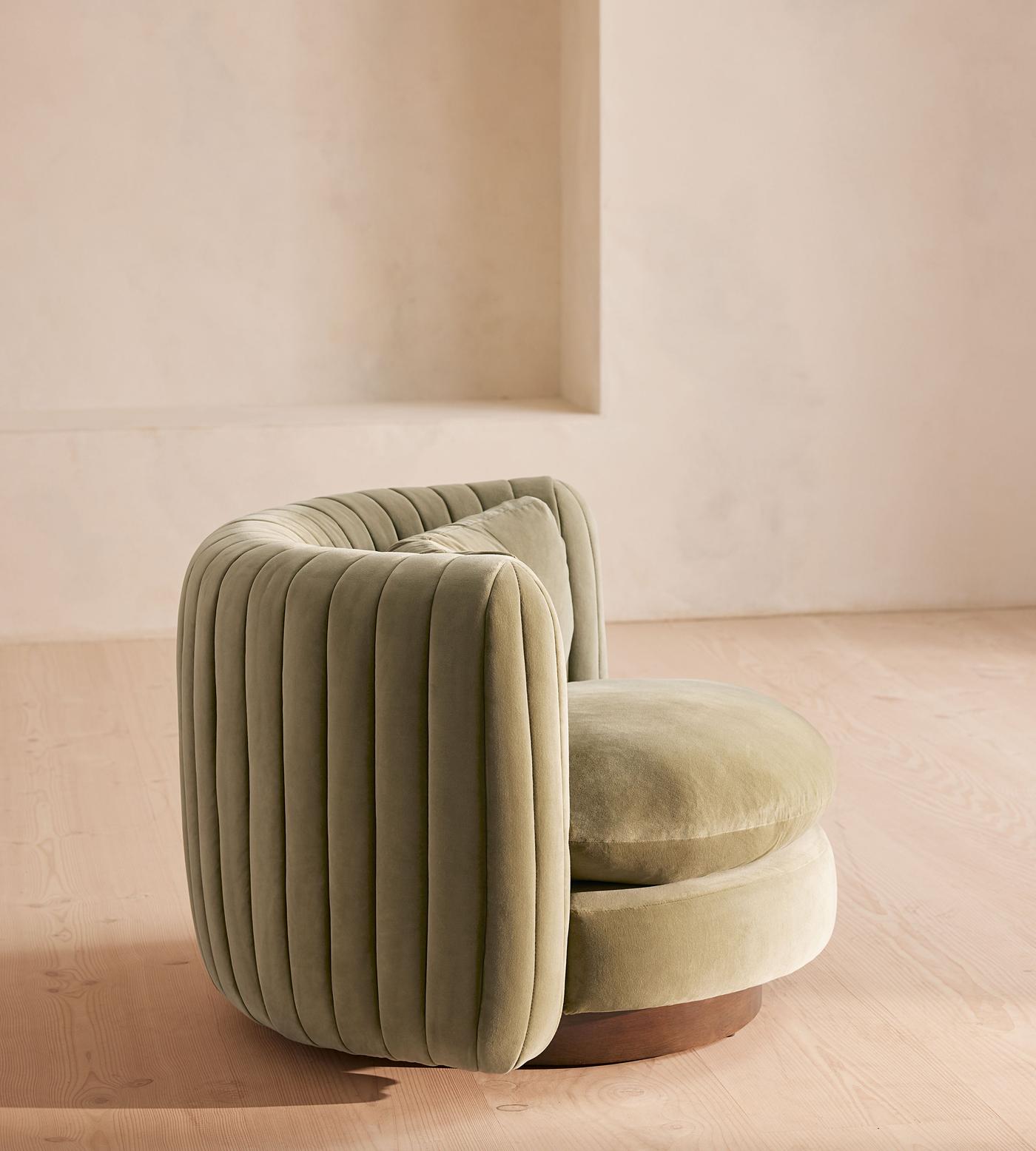 Vivienne Armchair, Velvet, Lichen