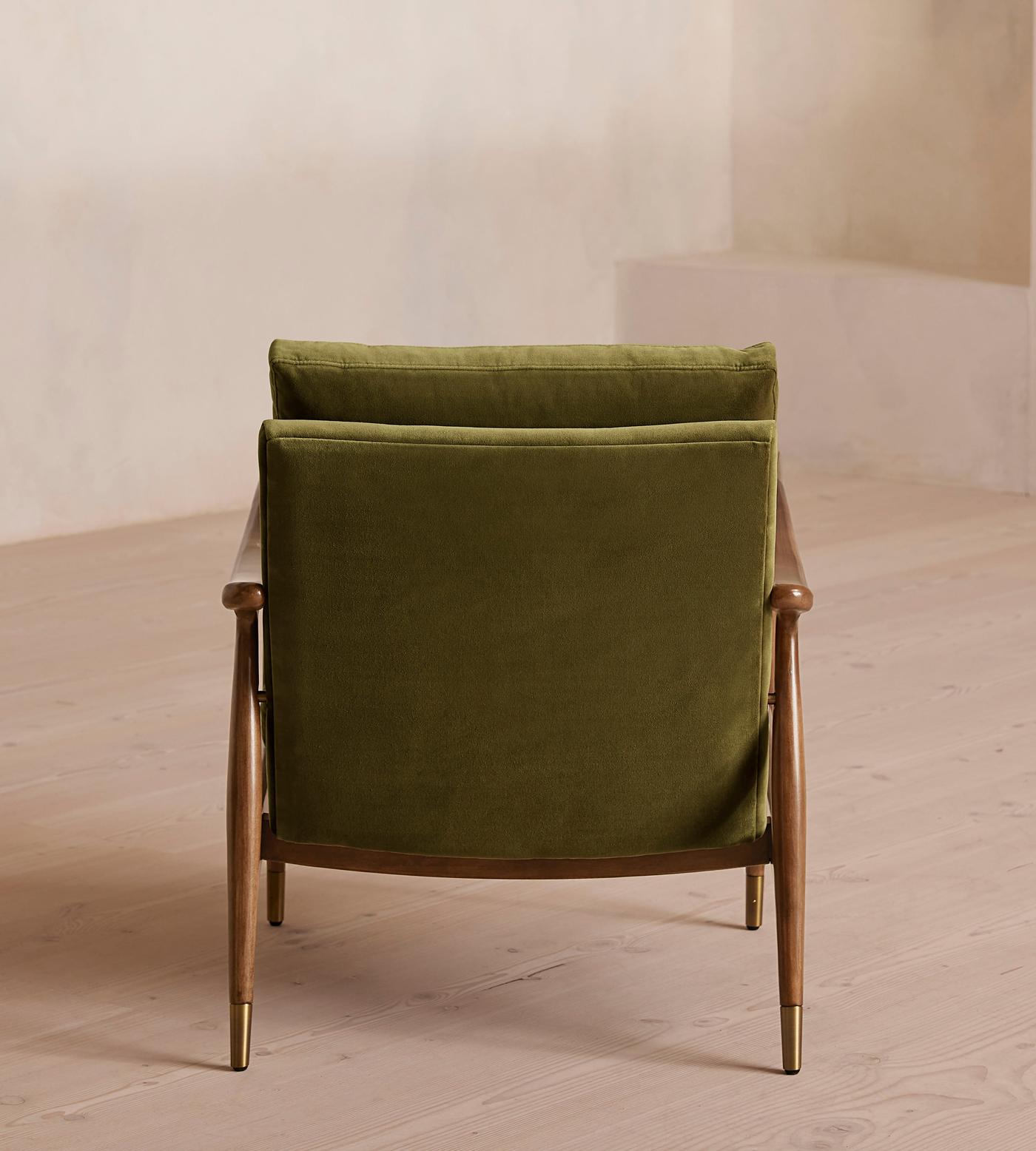 Theodore Armchair, Velvet, Olive