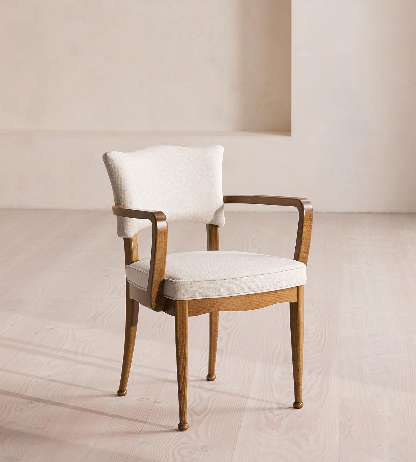 Charleston Dining Chair with Arms, Linen, Natural