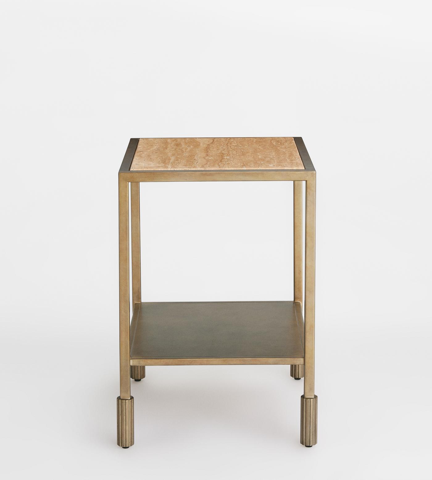Portnall Side Table, Travertine