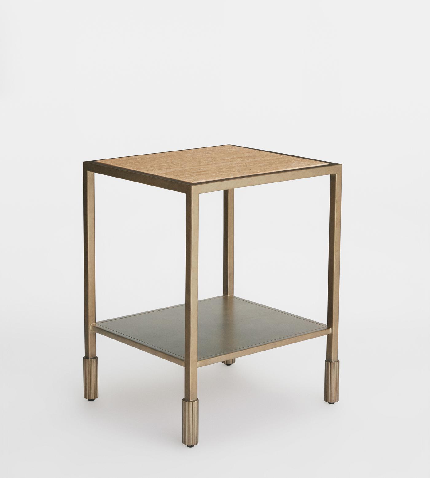 Portnall Side Table, Travertine
