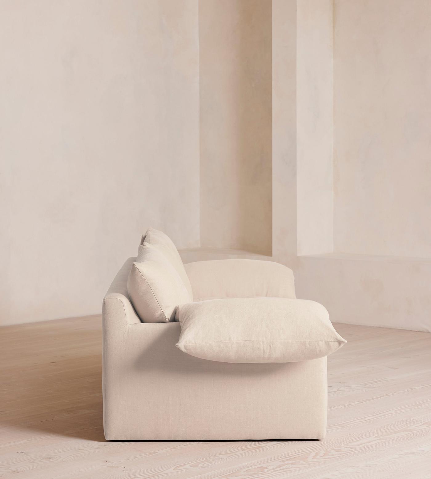 Wyatt Three Seater Sofa, Linen, Bisque
