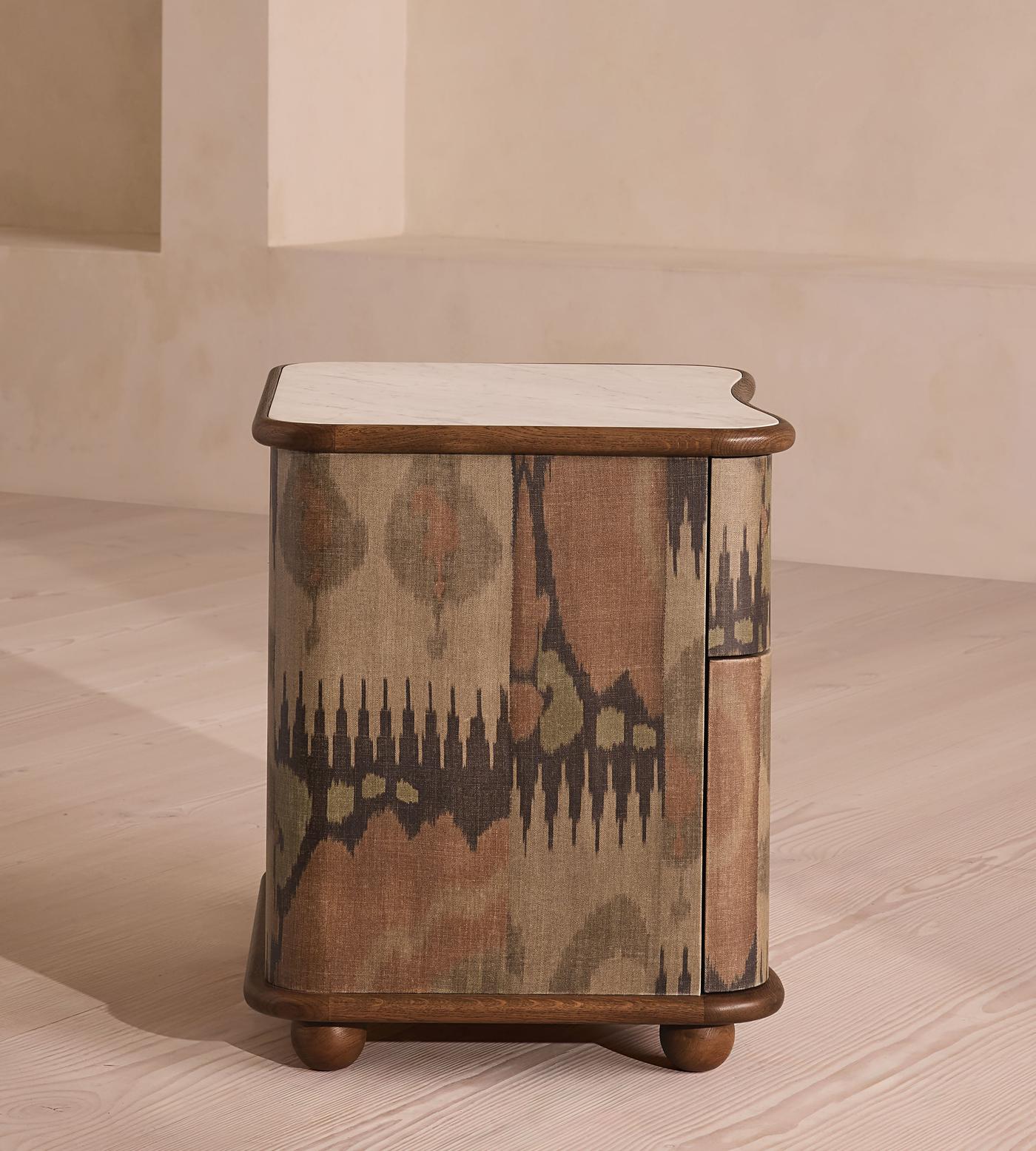 Benedetta Bedside Table, Carrara Marble
