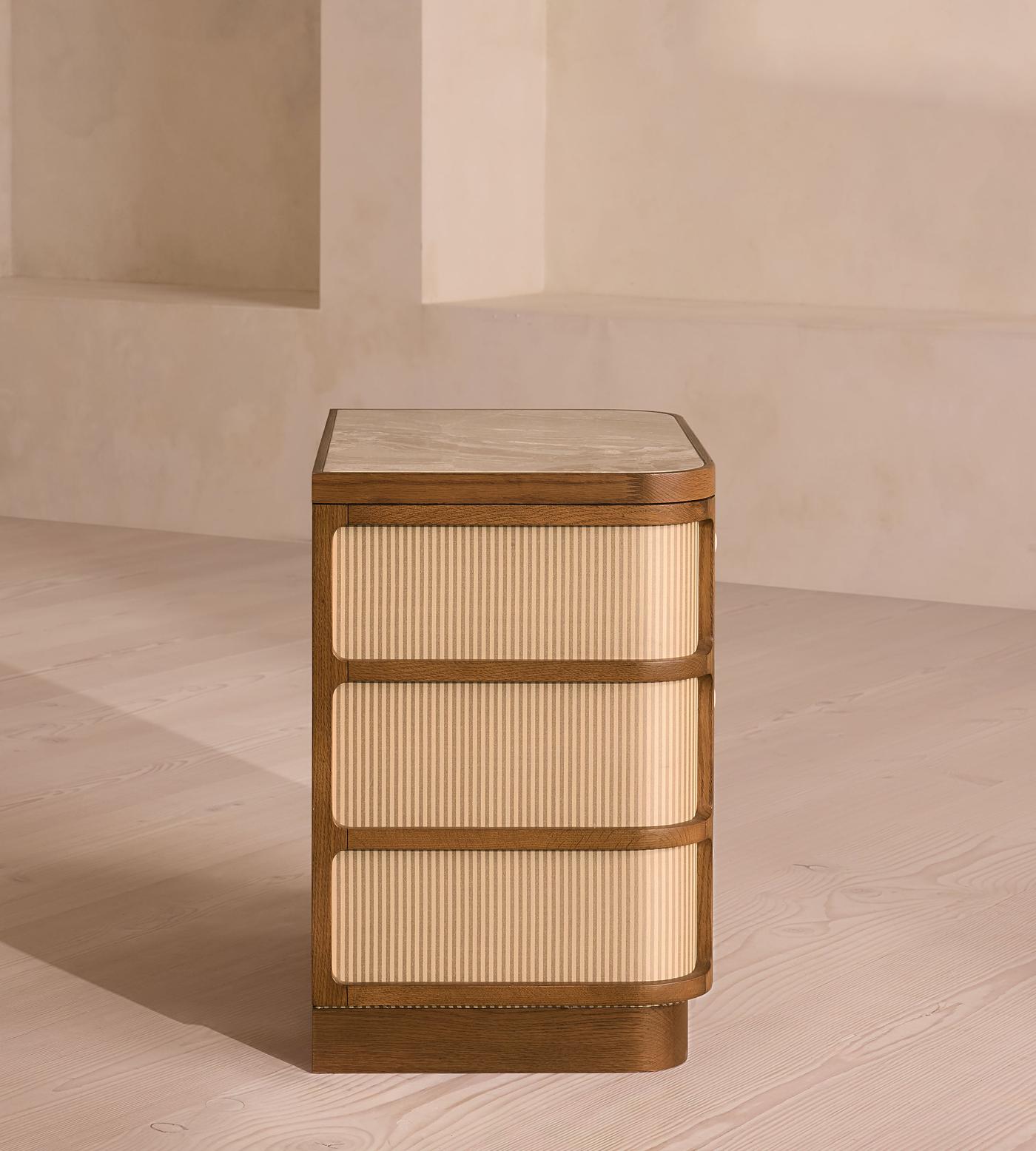 Cora Bedside Table, Royal Diana Marble