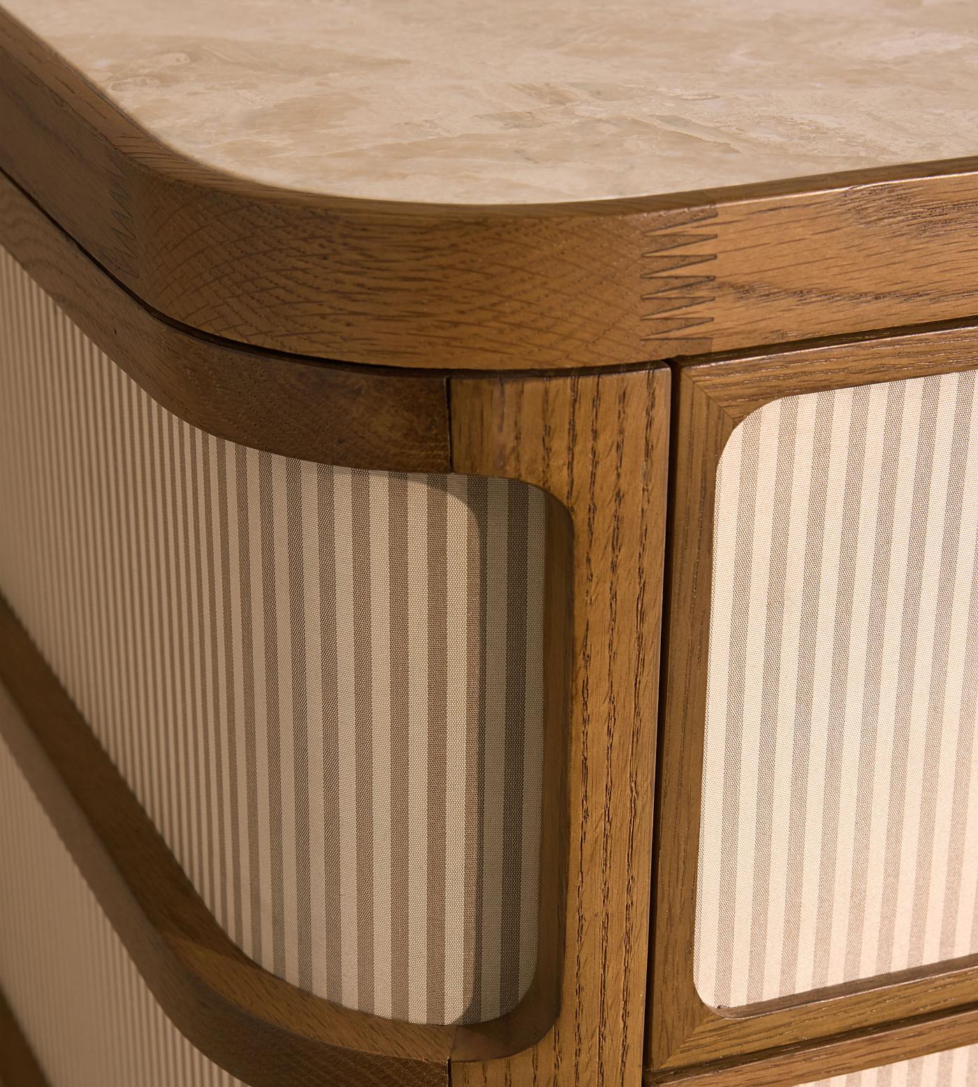 Cora Bedside Table, Royal Diana Marble