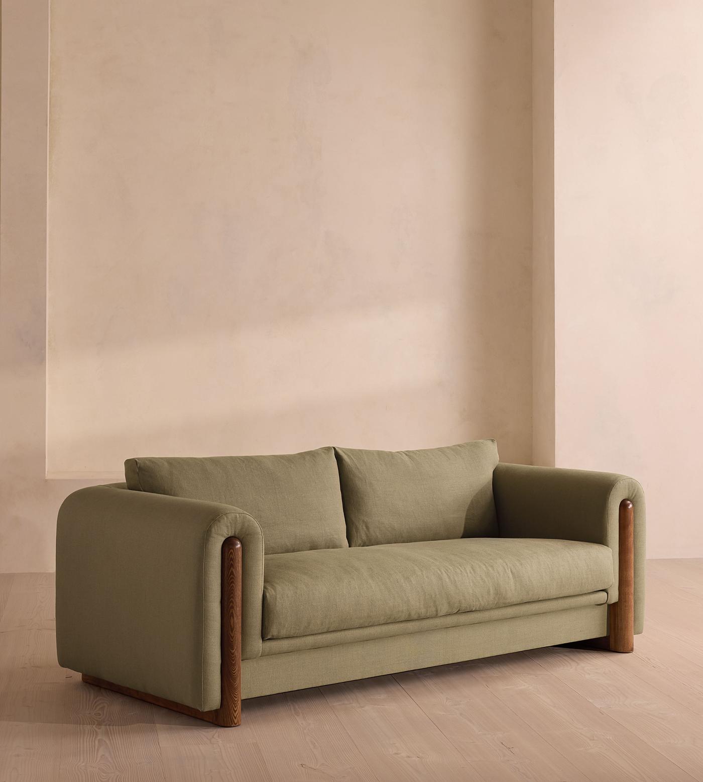 Farrell Three Seater Sofa, Linen, Sage