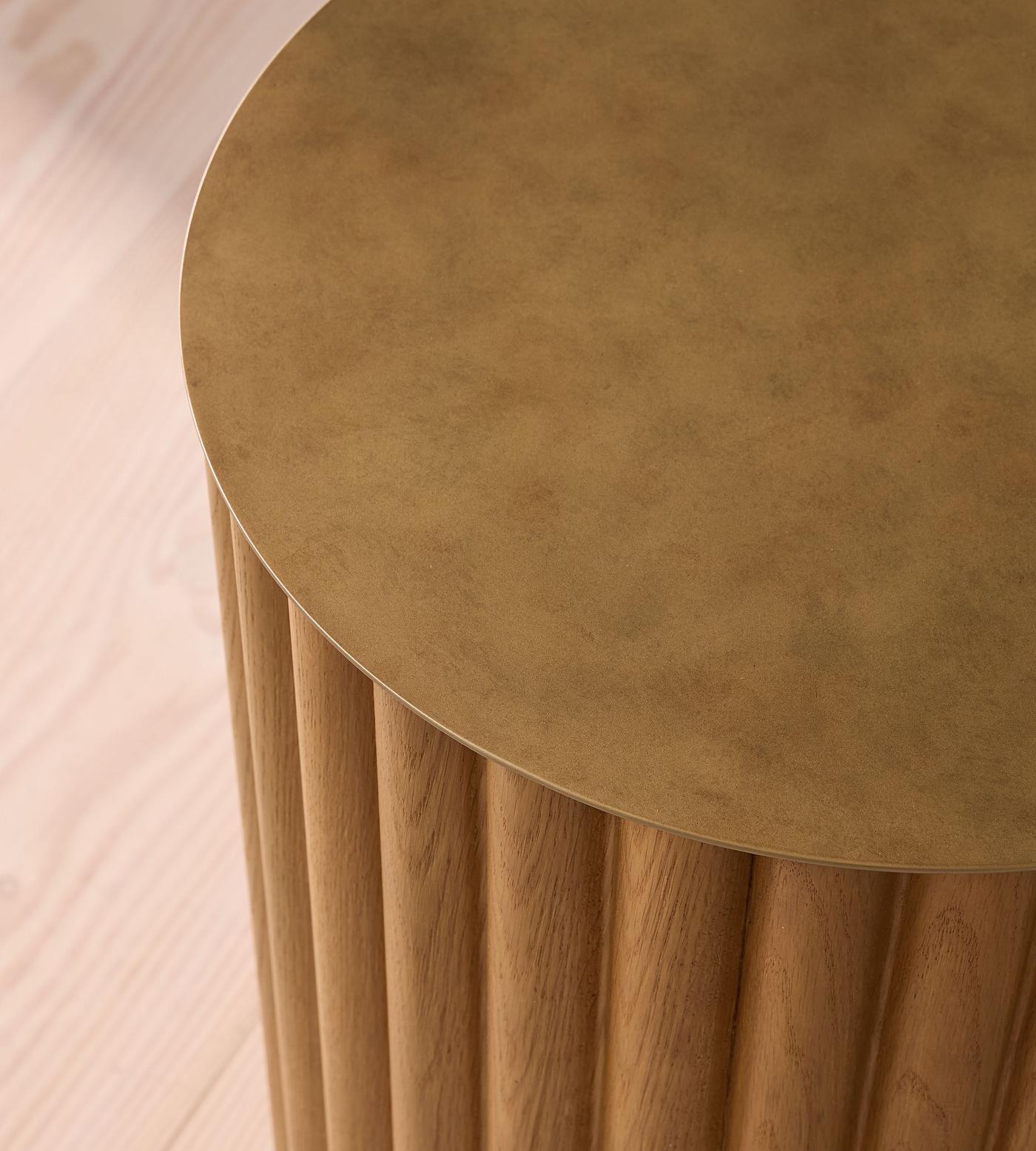 Barrel Side Table, Oak