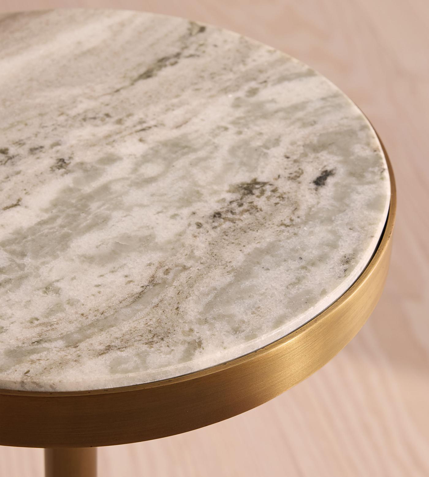 Arlon Side Table, Terra Bianca Marble, Small