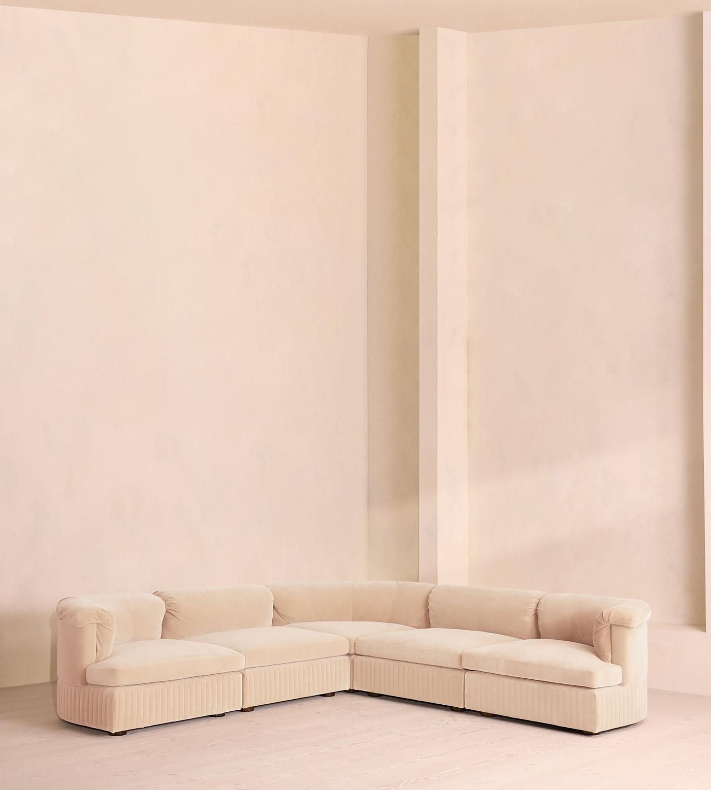 Oona Modular Sofa, Corner Sofa, Velvet Porcelain UK