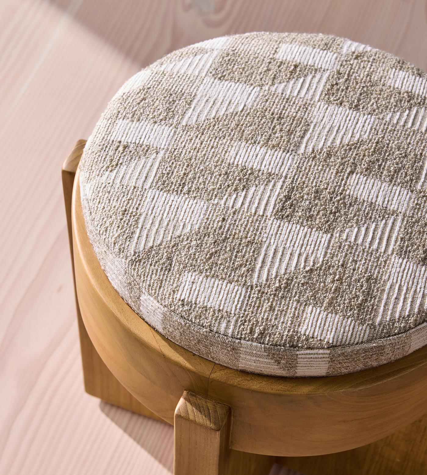 Tyros Outdoor Footstool, Geometric, Natural, UK