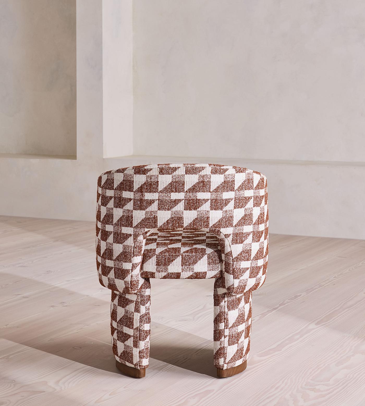 Morrell Outdoor Dining Chair, Geometric, Maroon, US