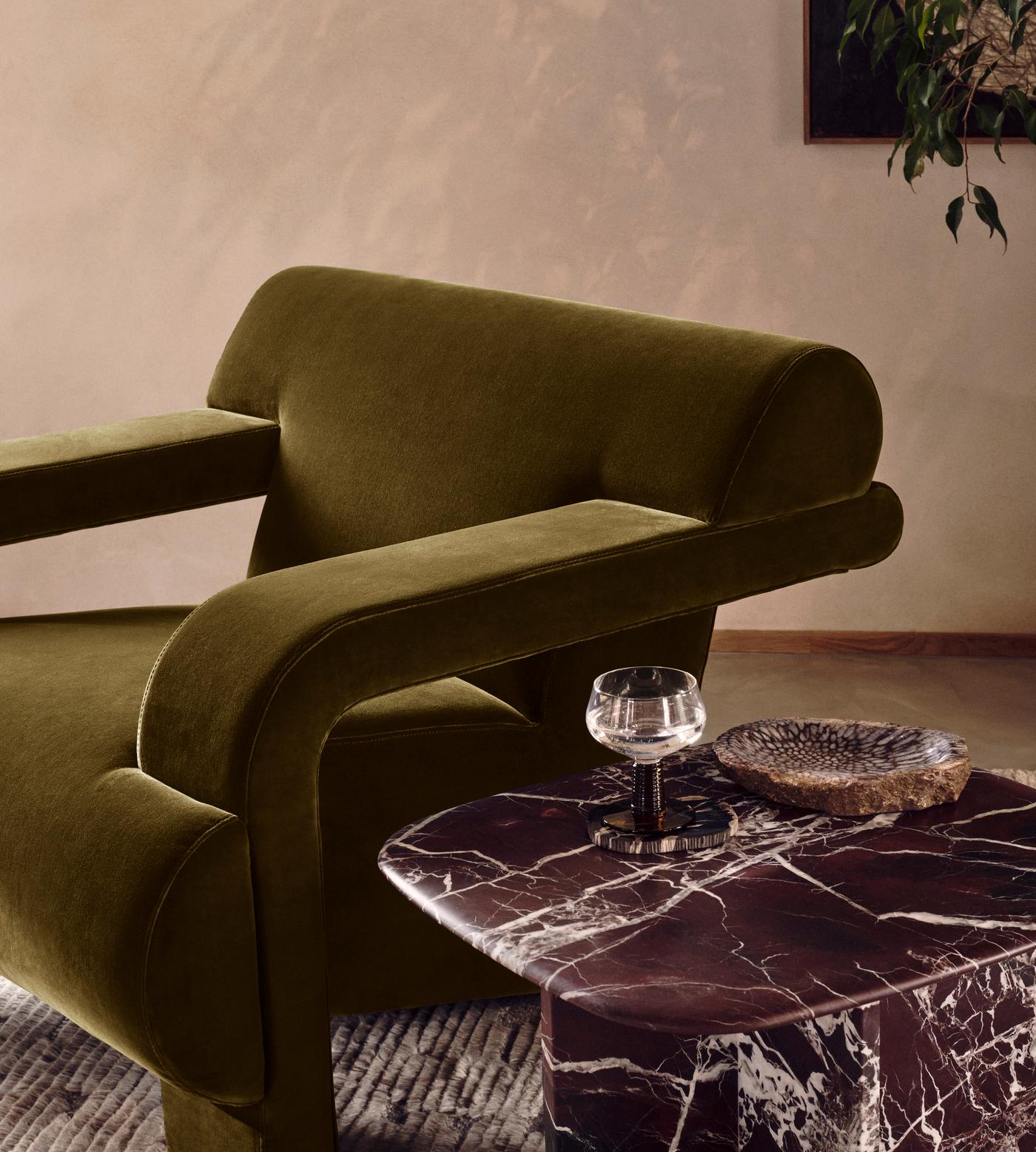 Humphrey Armchair, Velvet, Olive