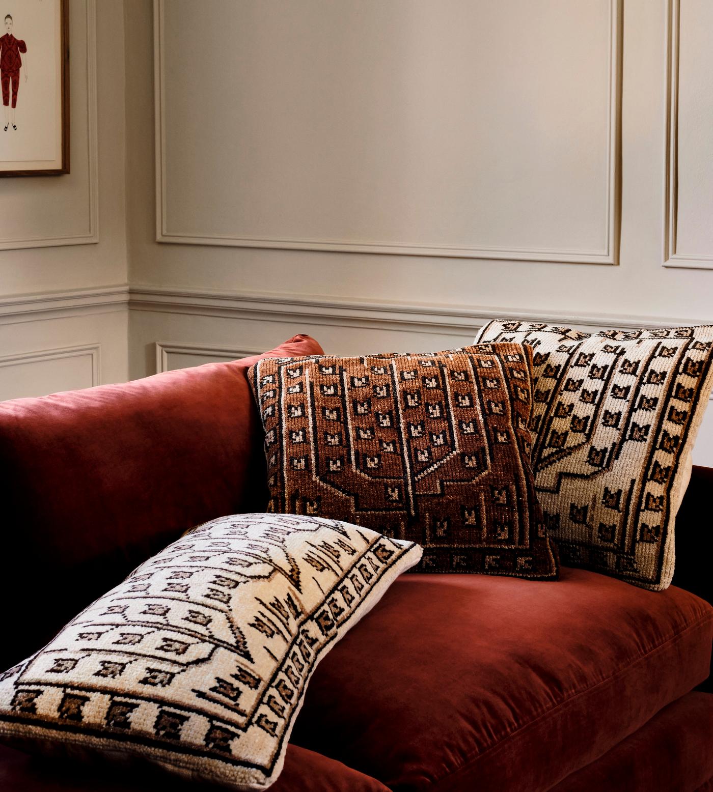 Bresle Square Cushion, Rust