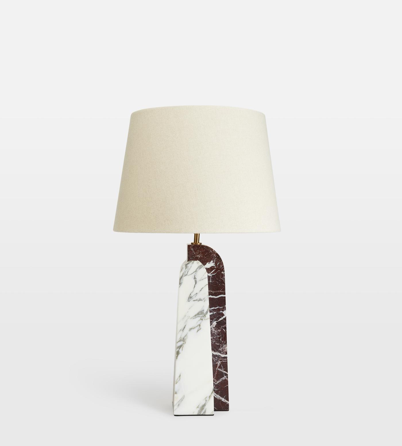 Darcy Marble Table Lamp, White