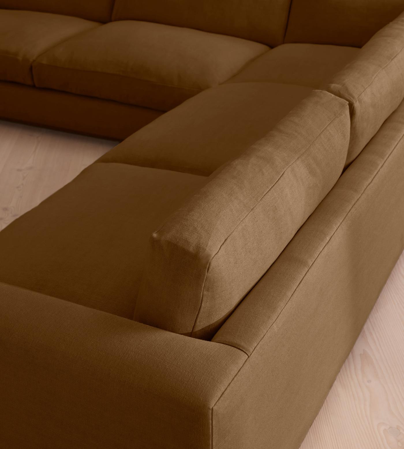 Mossley Corner Sofa, Linen, Ochre, US