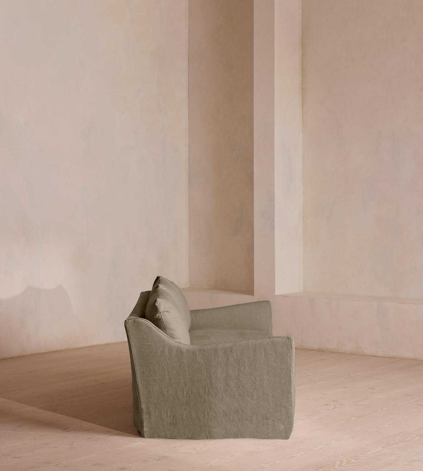 Roma Three Seater Sofa, Linen, Sage