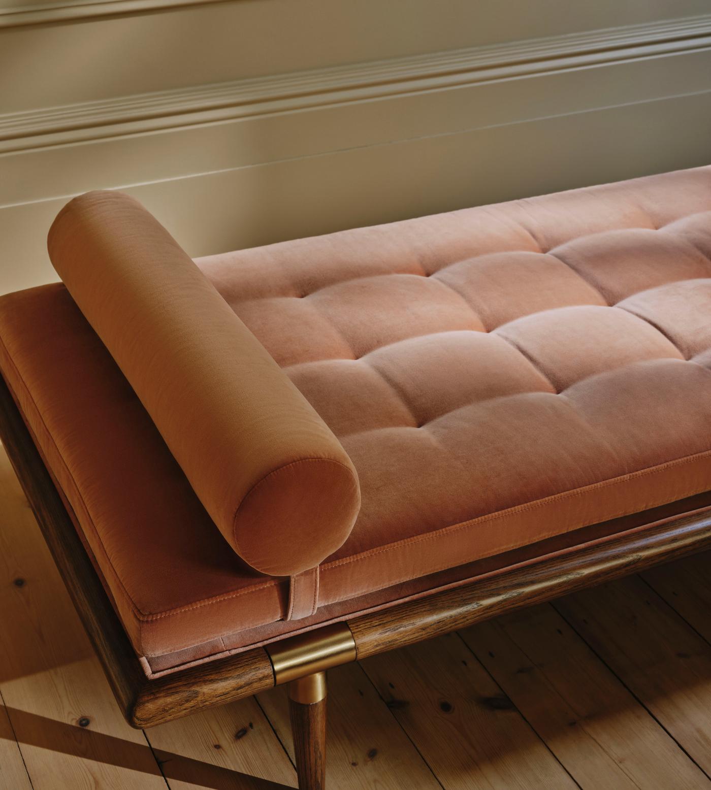 Theodore Daybed, Antique Rose Velvet, US