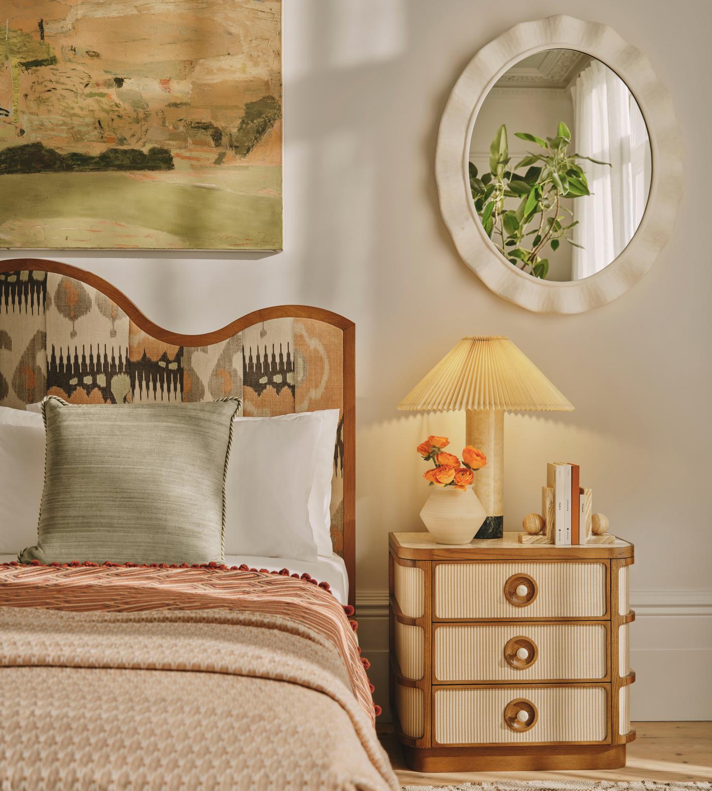 Cora Bedside Table, Royal Diana Marble