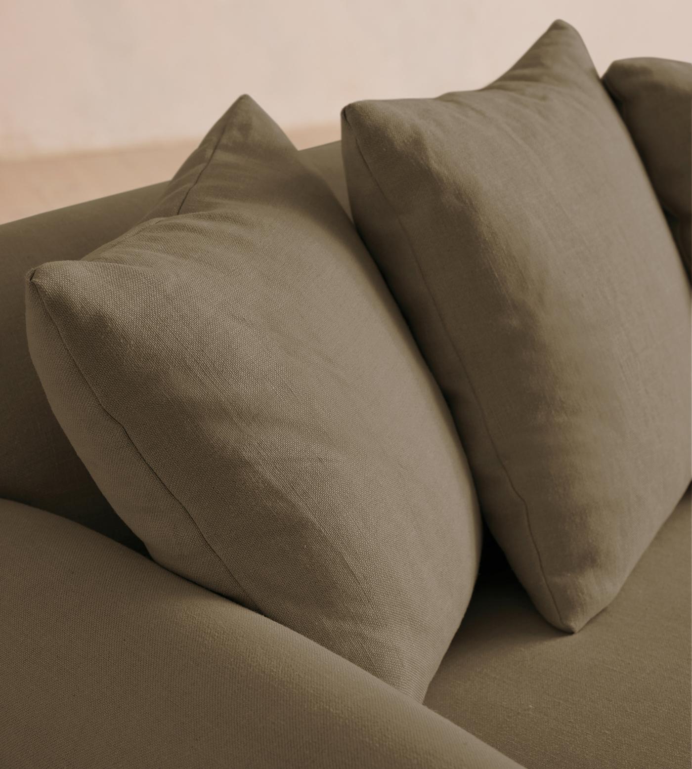 Audrey Three Seater Sofa, Linen, Sage - Soho Home