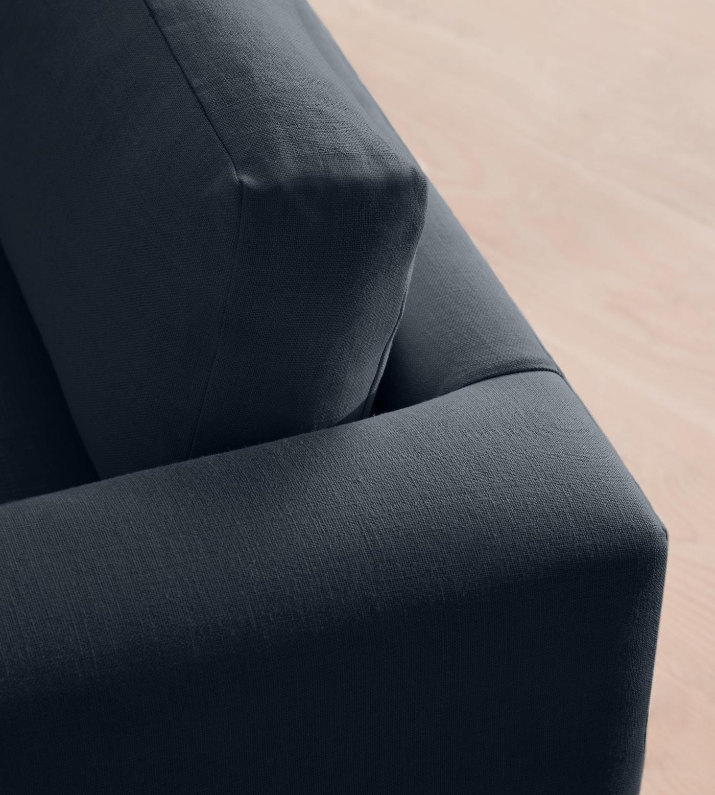 Mossley Corner Sofa, Linen, Prussian Blue, US