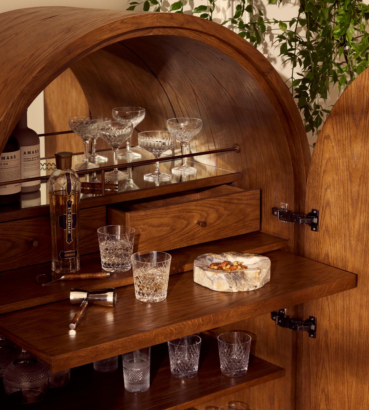 Benedict Bar Cabinet Oak Burl