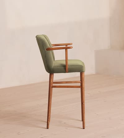 Mae Barstool, Velvet, Lichen - Soho Home