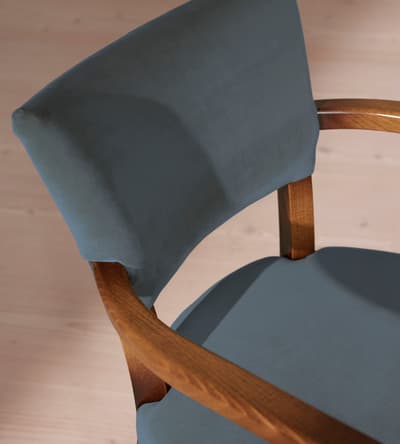 Molina Armchair, Velvet, Grey Blue - Soho Home