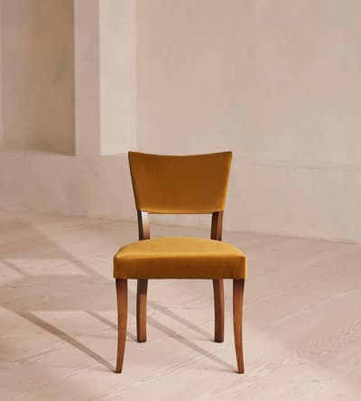 Pair of Molina Dining Chairs, Velvet Mustard, US - Soho Home