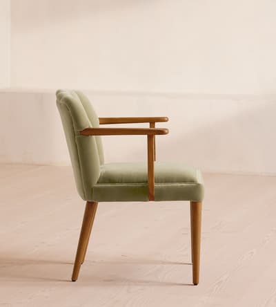 Mae Dining Chair, Velvet, Lichen - Soho Home