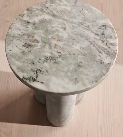 Tisbury Side Table, Terra Bianca Marble - Soho Home