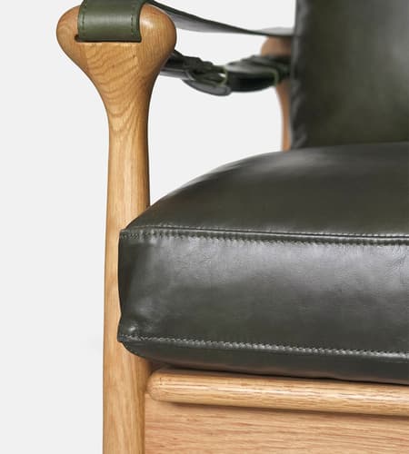 Campden Arm Chair in Avocado Leather | Arm Chairs | Soho Home