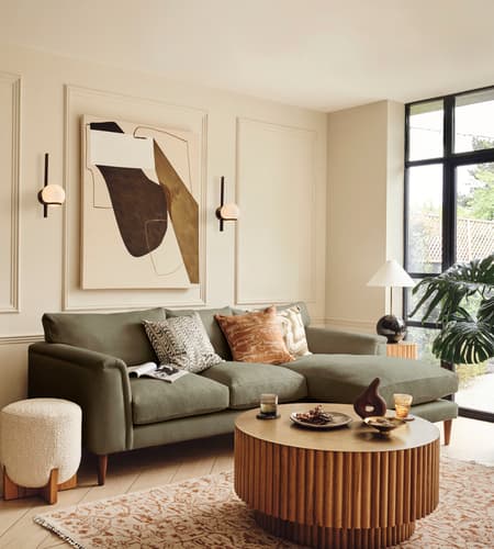 Reya Chaise-end Sofa, Linen, Sage