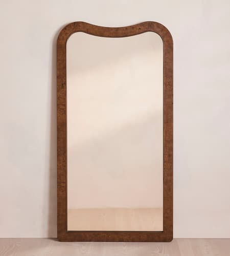 Matilda Floor Mirror, Oak Burl