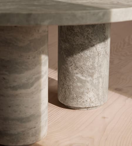 Tisbury Coffee Table, Terra Bianca Marble