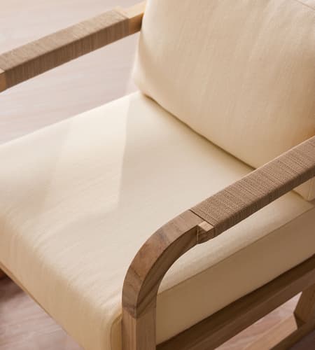 Farmhouse Outdoor Armchair, Textured Weave, Natural