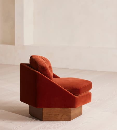 Mila Armchair, Rust, Velvet, US