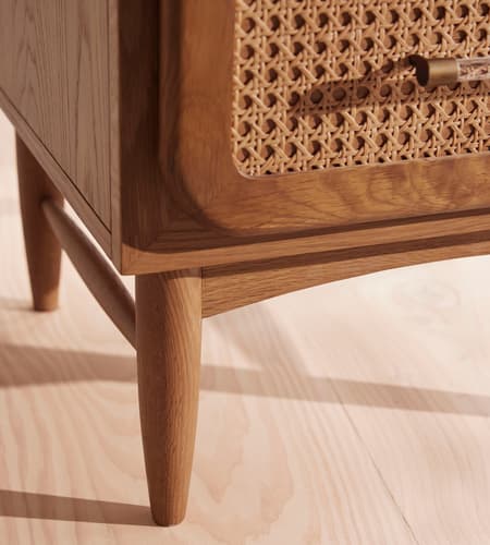 Oscar Cane & Oak Bedside Table