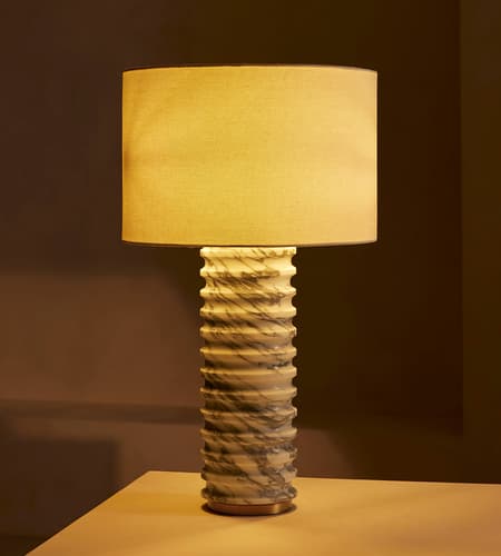Casper Table Lamp, Arabescato Corchia