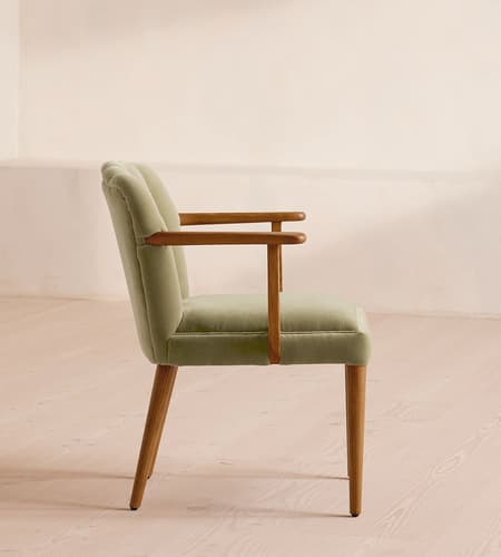 Mae Dining Chair, Velvet, Lichen