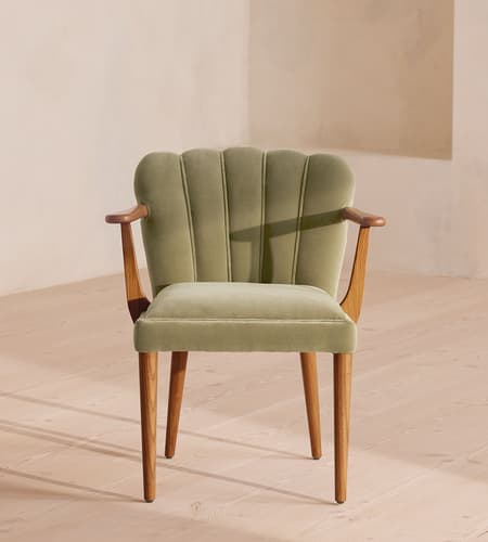Mae Dining Chair, Velvet, Lichen