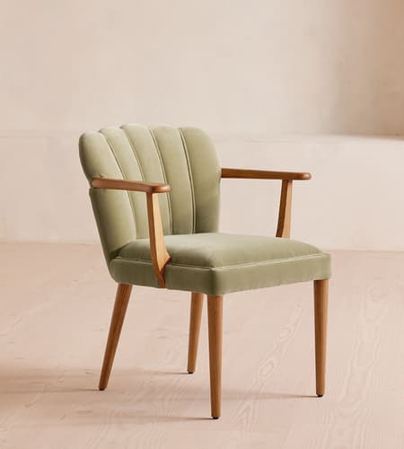 Mae Dining Chair, Velvet, Lichen, US